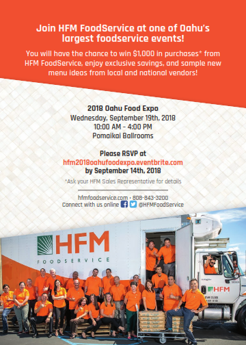 HFM-Oahu Food Expo Invitation 2018_002 | Hawaii Restaurant Association